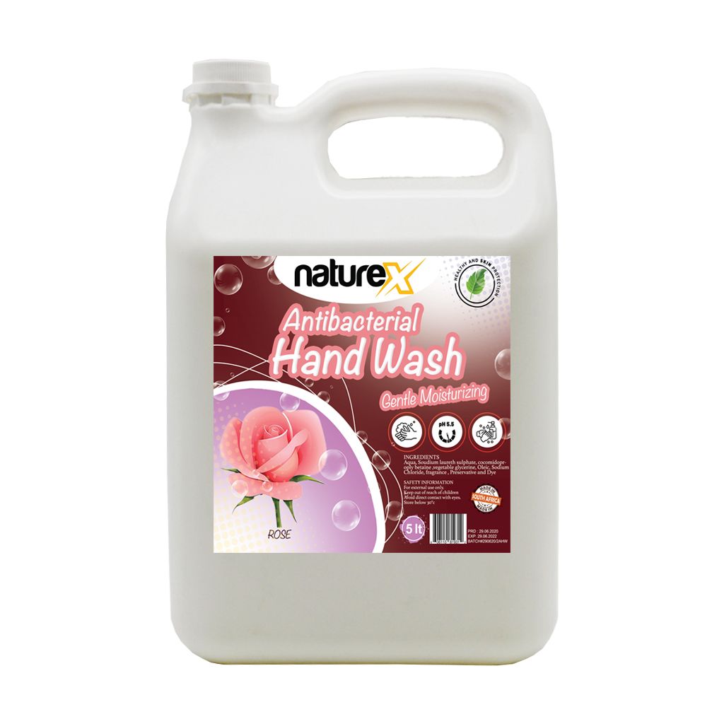 Naturex Antibacterial ph-Balanced Liquid Handwash Rose Flavour 5L ...