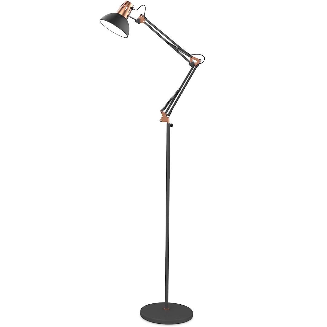 Classic Metal Floor Lamp Flexible Swing Arms Standing Lamp with Stable ...