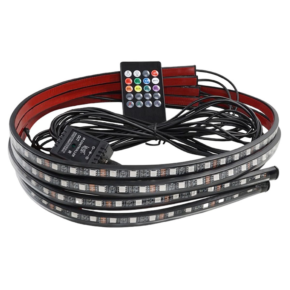 Chassis Light 4 Strip Bar Lights Kit with Wireless Remote Control LED ...