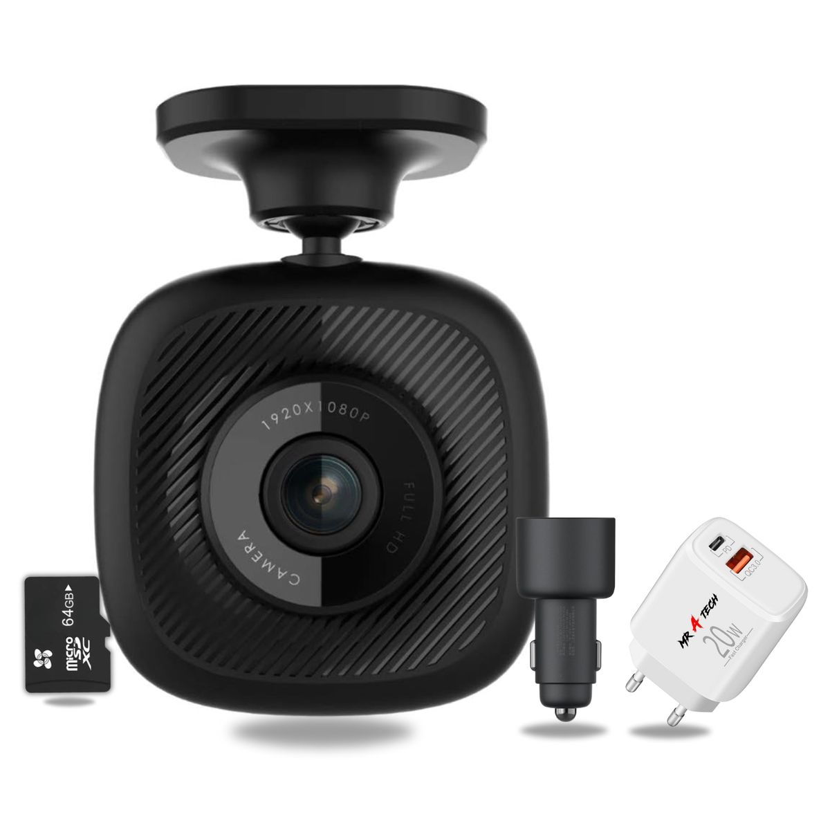 Hikvision Dash Cam Wide Angle, G-Sensor,1080p,GPS,Wi-Fi,App + 64GB SD ...