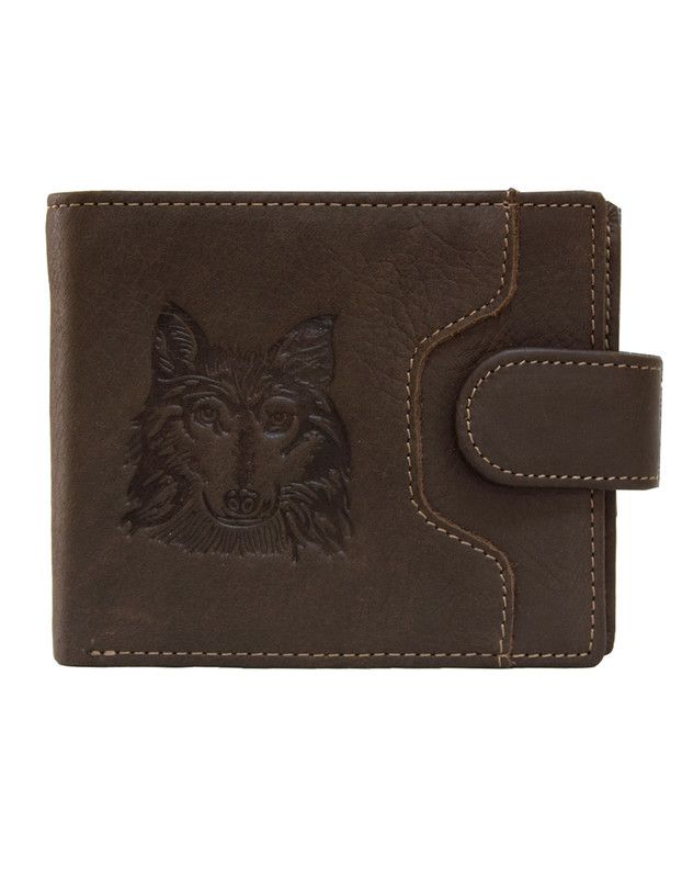 Fino HL-518/WOLF Genuine Leather Wolf Card Wallet with SD Card Holder ...