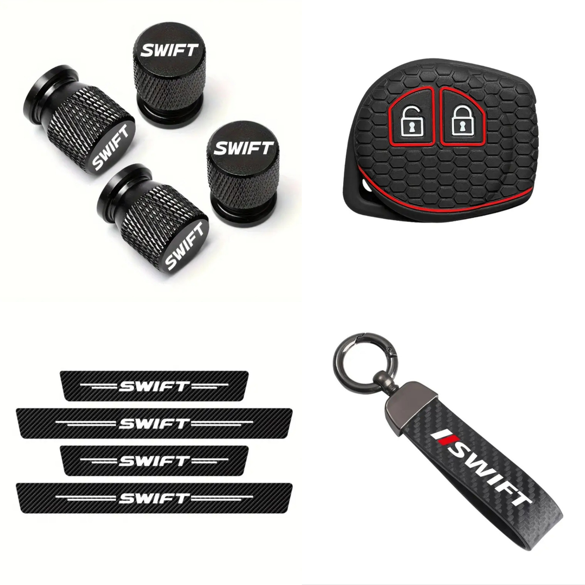 Suzuki Swift Accessories Bundle, Key Holder, Key Cover, Valve Caps ...