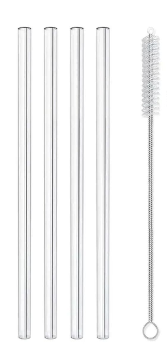 Glass Reusable Straws with Cleaning Brush | Shop Today. Get it Tomorrow ...