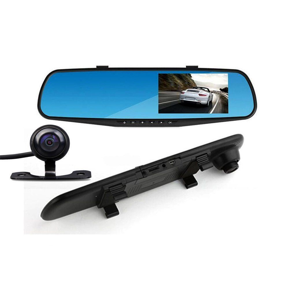 Vehicle Rearview Parking Assist Camera with Mirror & Front Dash Camera ...