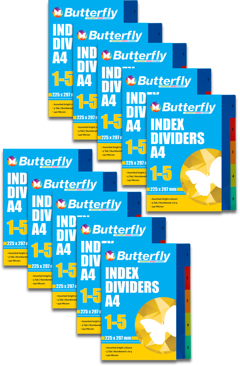 Plastic File Dividers - A4 140 m - 5 Tab (1-5) X10 | Shop Today. Get it Tomorrow! | takealot.com