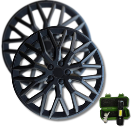 Auto Gear 14" ABS Black Wheel Cover - Set of 4 and Torch | Shop Today ...