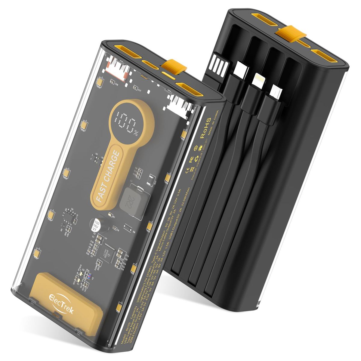 ElecTrek - Portable PowerBank 15000mAh, 22.5W Fast Charging Power Bank ...