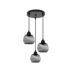 Black Spiral Cage Hanging Ceiling 3 Light Chandelier | Shop Today. Get ...