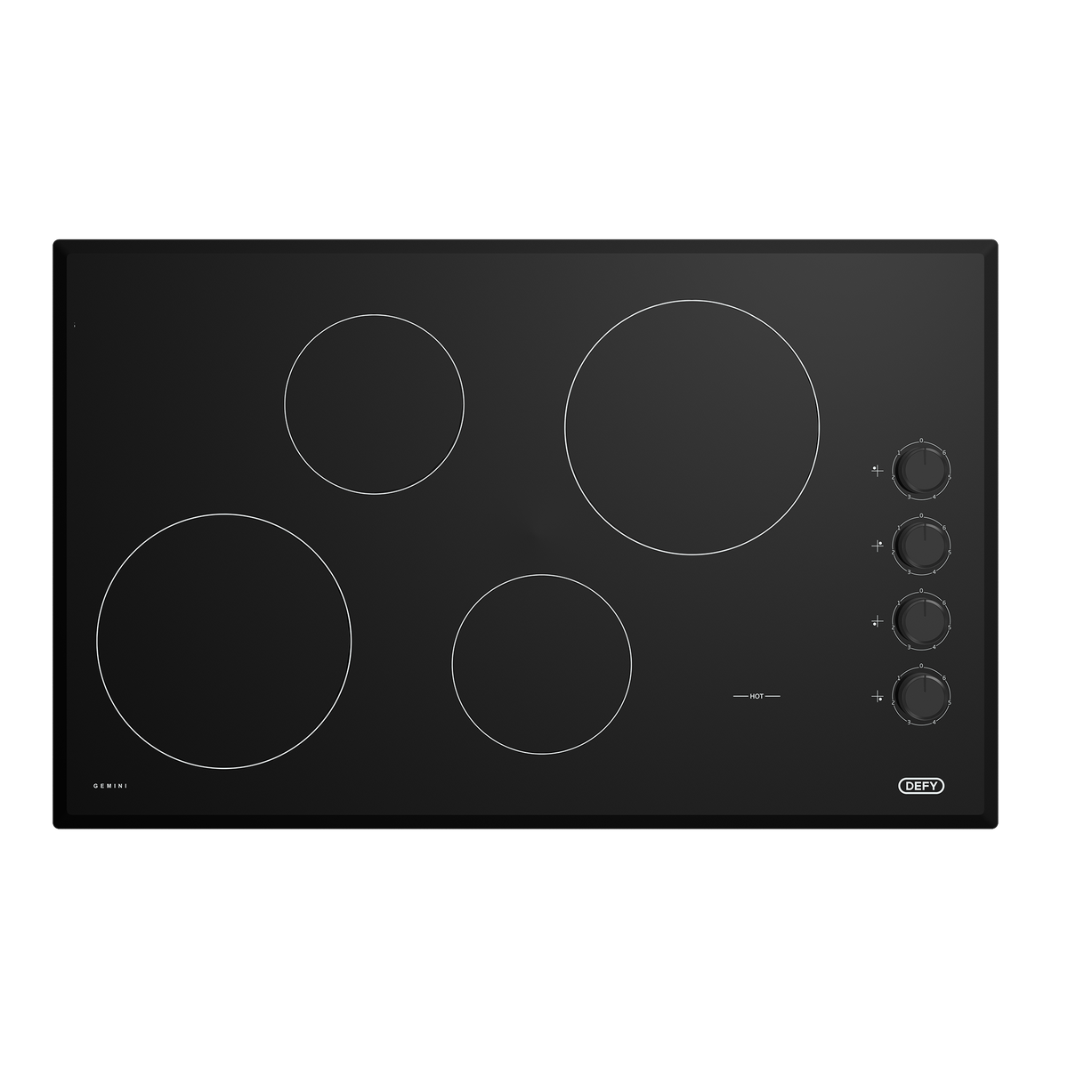 Defy DHD413 80cm Gemini Vitroceramic Hob w/Control panel - Black Glass ...