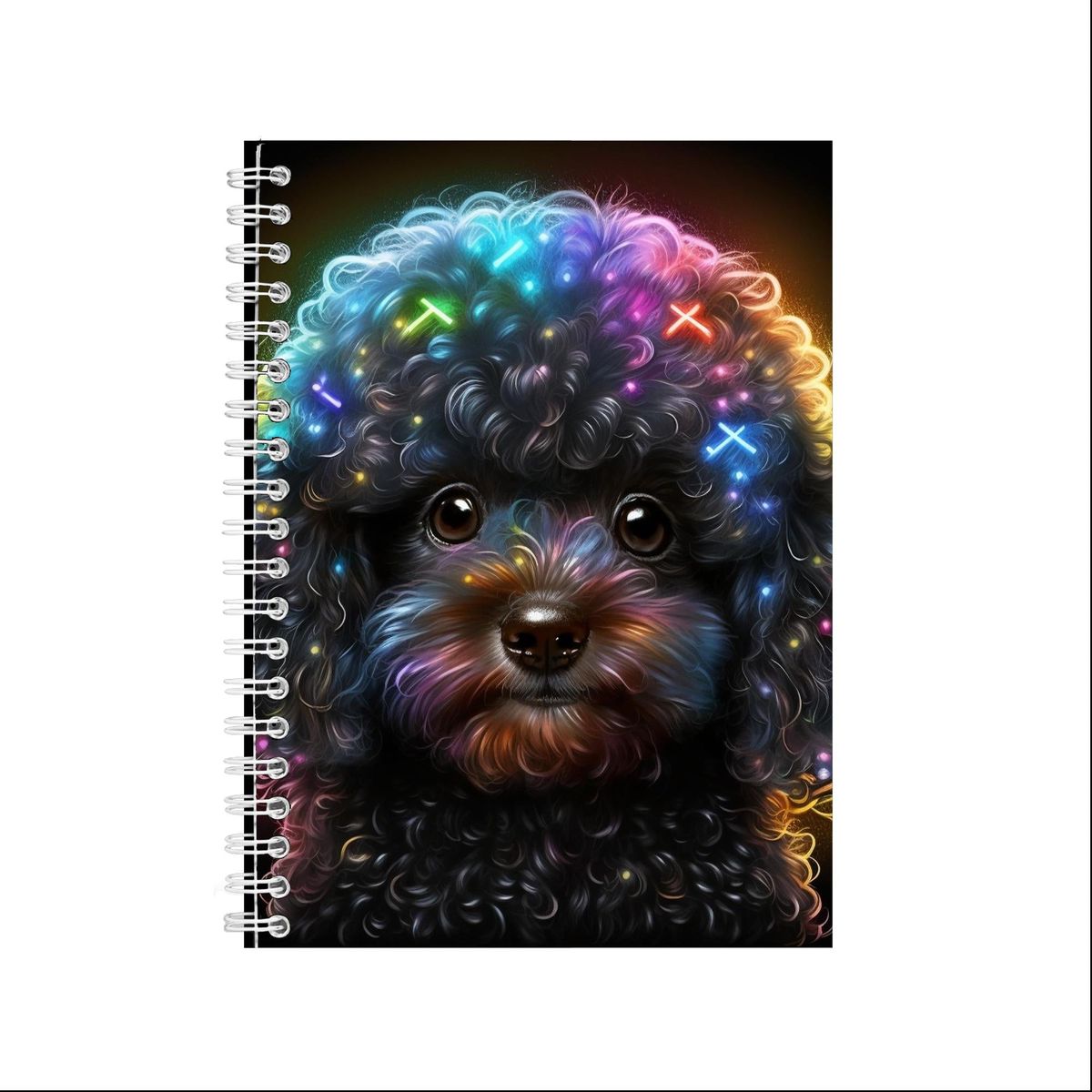 Black Poodle Head With Fantasy A5 Notebook Gift Idea Spiral Notepad 209 ...