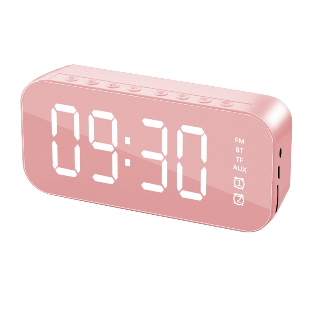 Digital Alarm Clock with Bluetooth Speaker Mirror Surface Bedside ...
