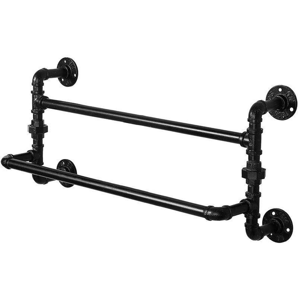 Plumbing Wall Mounted Towel Rack Vintage Industrial Pipe Clothing Rack ...