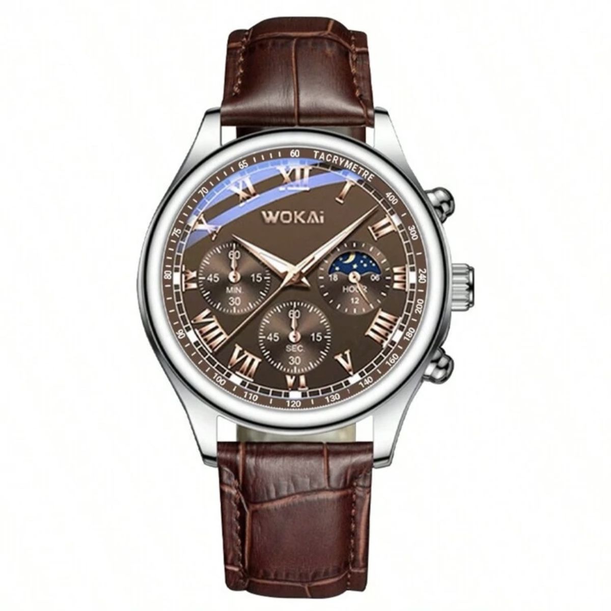 Round Brown Leather Business Men's Sports Quartz Watch | Shop Today ...