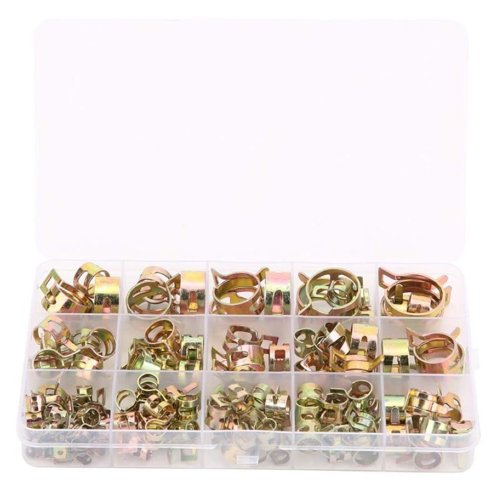 Tool 160pc Manganese Steel Multi Size Fuel Line Spring Band Pipe Clamp ...