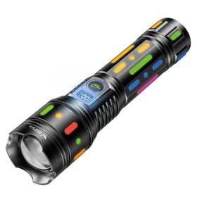 Rechargeable High Power Bright Flashlight Power Display Tactical Torch ...