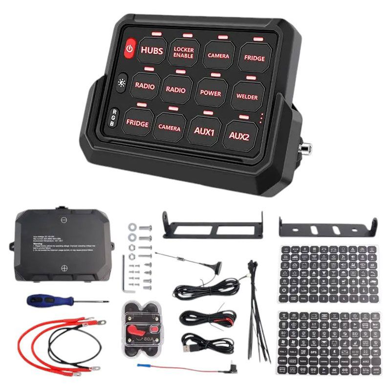 Multi-Function 12-Switch RGB Waterproof Switch Panel Kit | Shop Today ...