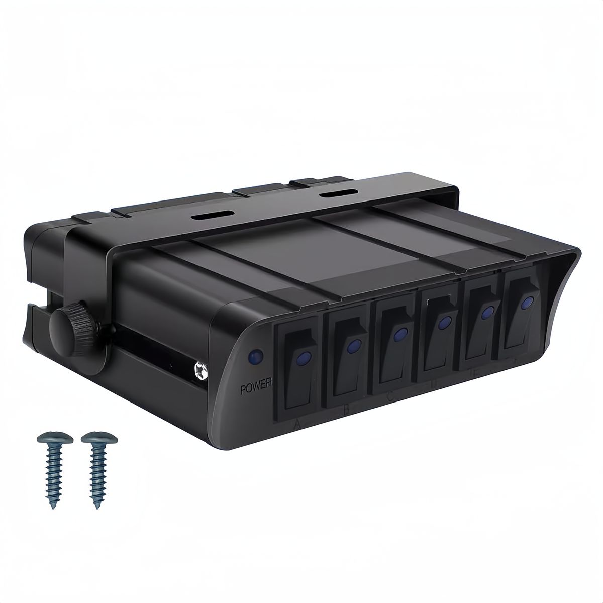 6 Gang Switch Box SPST Toggle Switch Panel with LED Blue Indicator ...