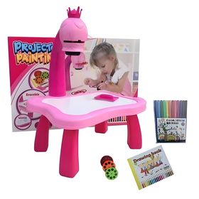 Child Learning Desk with Smart Projector, Trace and Draw Projector Toy ...