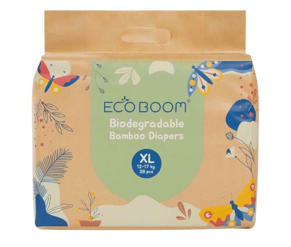 Eco Boom Joy Bamboo Nappies 5 XL - 28 Pieces Biodegradable Eco-Friendly ...