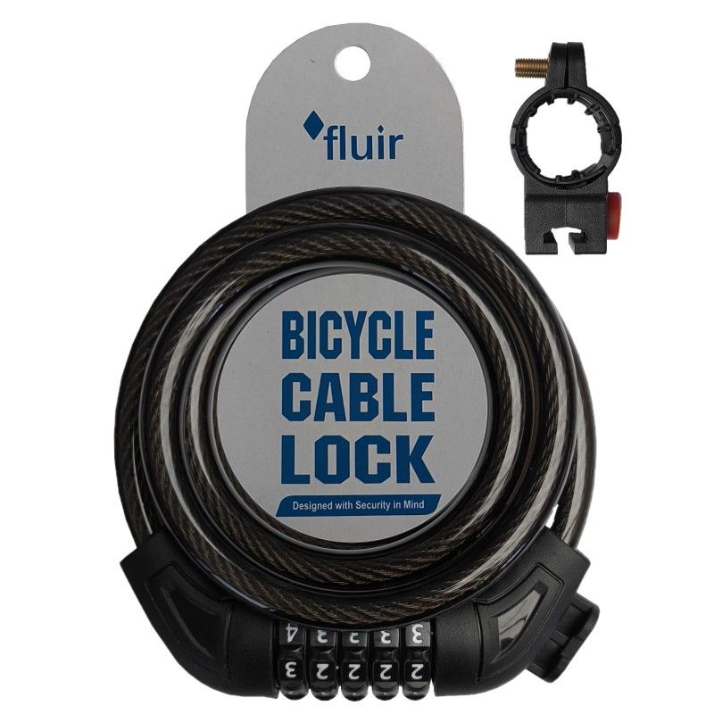 Fluir Secure Combination Bicycle Lock with Quick Release - 12 x 1200mm ...