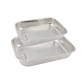 Stainless Steel Rectangle Colander - 2 Pack Different Sizes | Shop ...