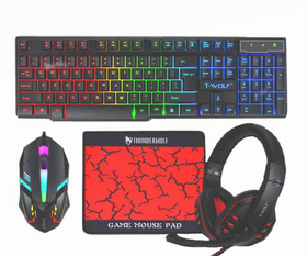 T-WOLF RGB LED 4-in1 Gaming Combo With Keyboard, Mouse, Headset ...