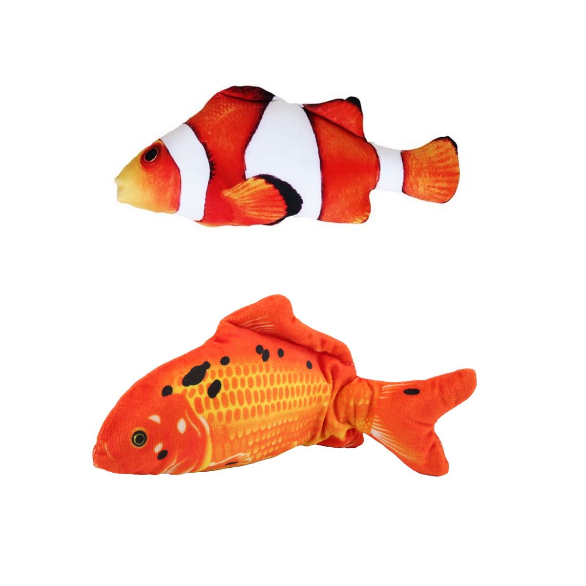 Cat Clownfish Plush and Electric Red Carp Fish Toys Combo | Shop Today ...