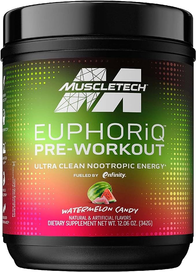 MuscleTech EuphoriQ Pre-workout Watermelon Candy - 342g - 20 serv ...