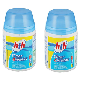HTH Clear 4 Weeks All-In-One Swimming Pool Care (2 bottles x 1.2kg ...