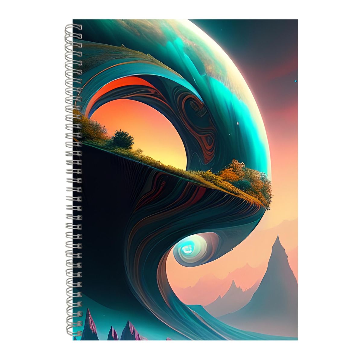 Abstract A4 Notebook Spiral and Lined Fantasy Books Graphic Notepad ...