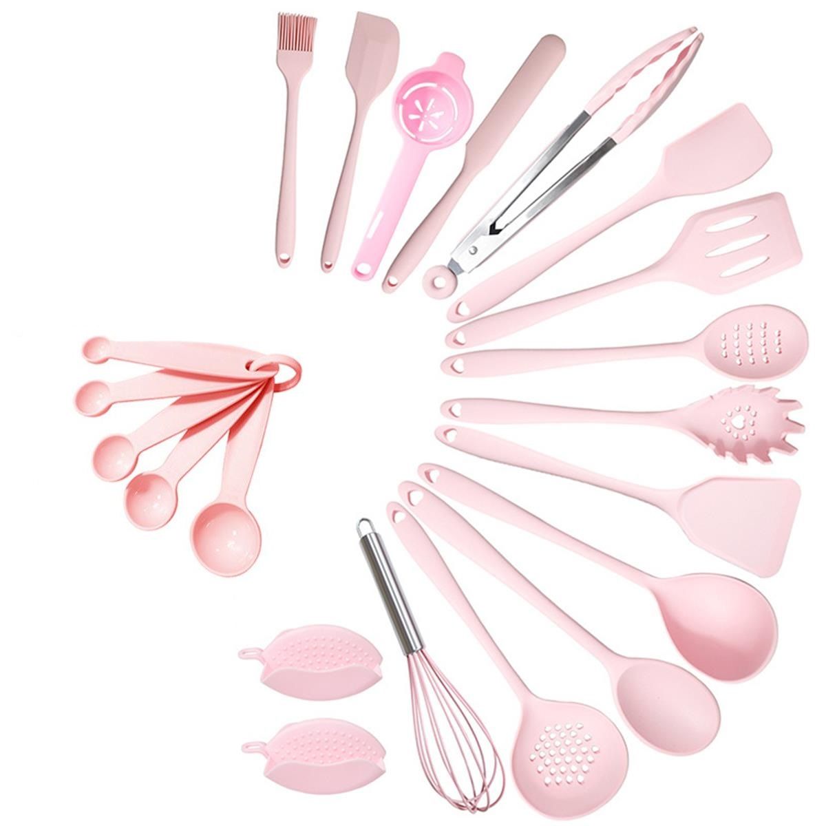 Heat Resistant Silicone Kitchen Utensils 22 Piece Cooking Utensil Set ...