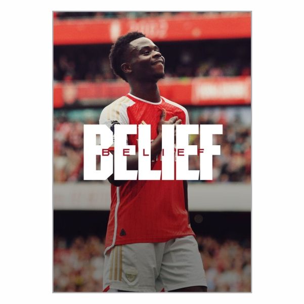 Arsenal Belief Saka Poster - A1 | Shop Today. Get it Tomorrow ...