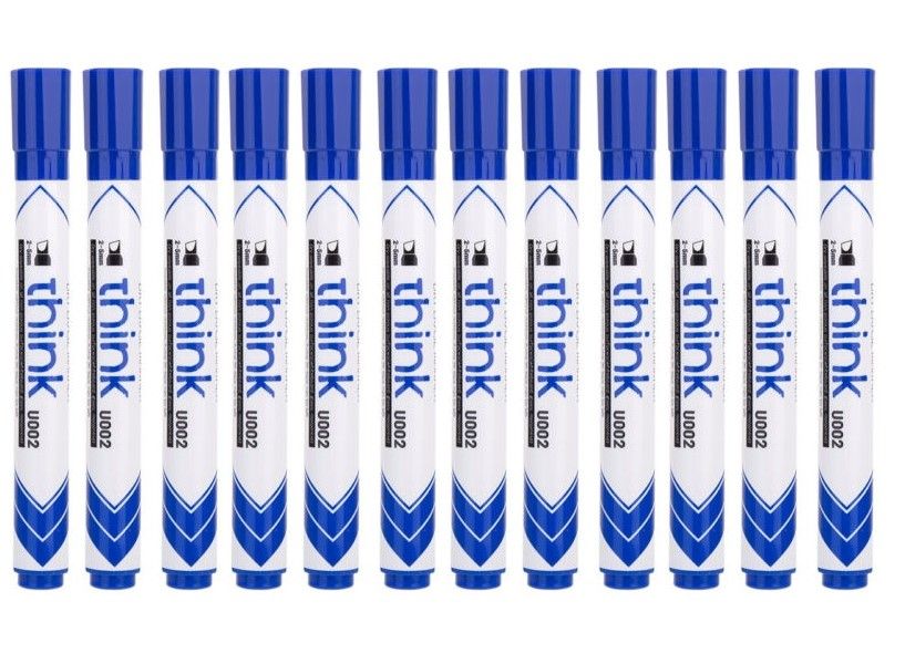 DELI Think Pack Of 12 Blue Whiteboard Markers - U00230 | Shop Today ...