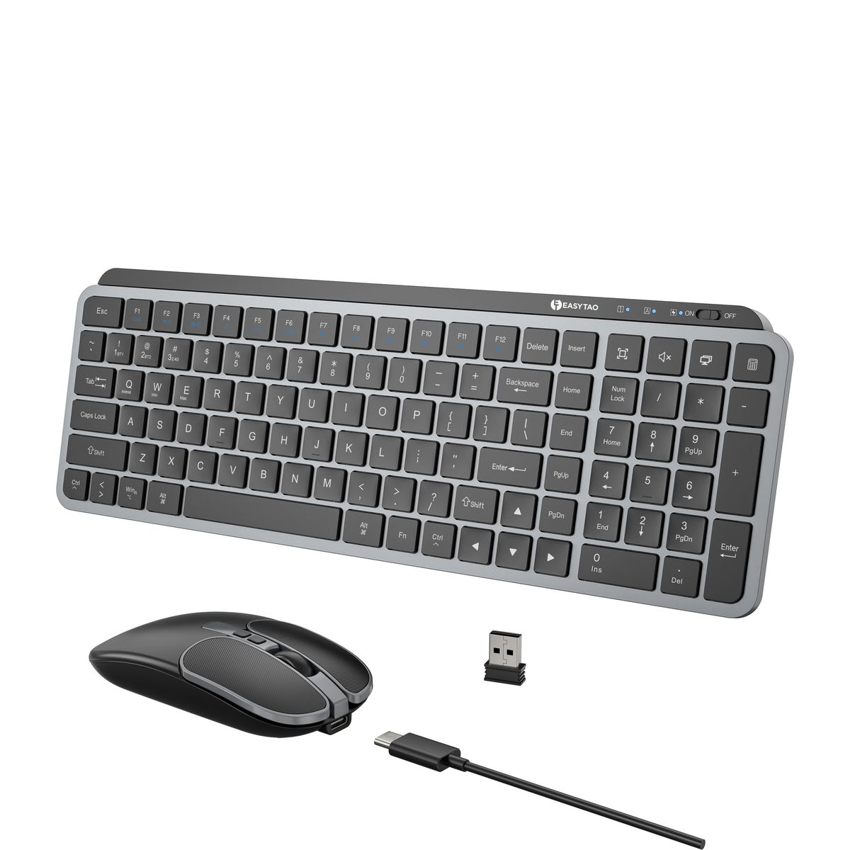 ET Easytao Silent Wireless Keyboard and Mouse Combo,Bluetooth for PC ...