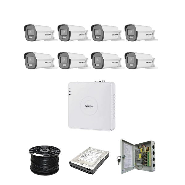 Hikvision 8ch Turbo HD Kit - HD DVR - 8 x 1080p ColorVu Cameras - 40M ...