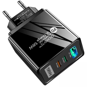 TechByte USB Wall Charger/Adapter -58W Rapid Charge -3 Ports- Smart IC ...