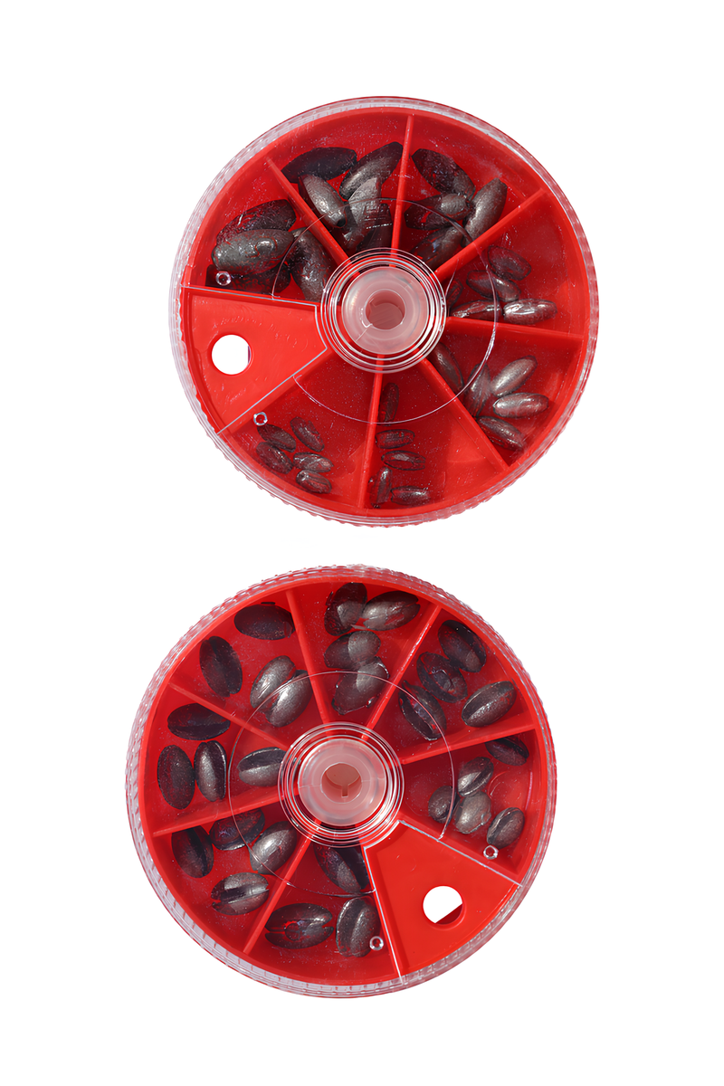 Fishing Sinkers & Split Shots In assorted Sizes With Storage Cases ...