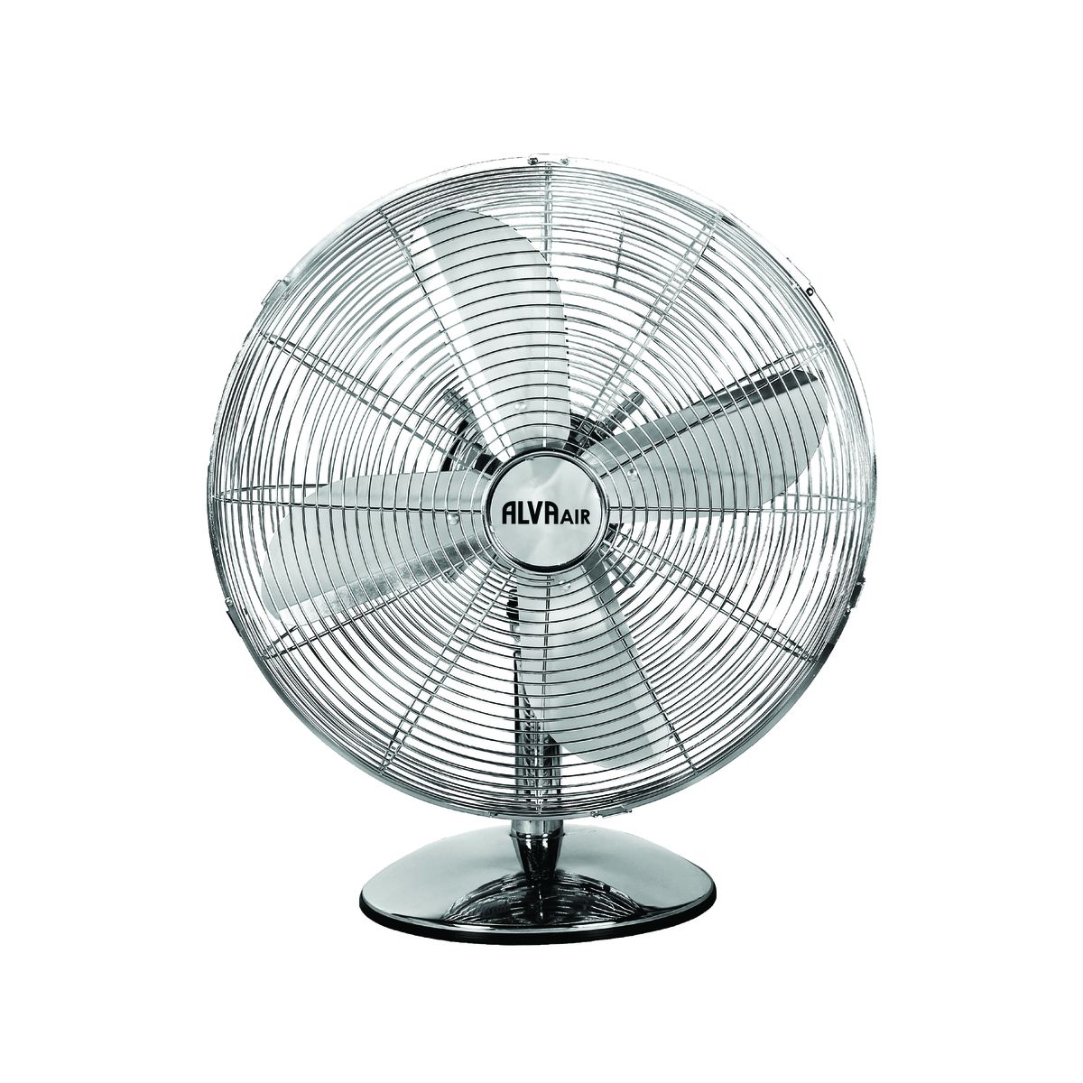 ALVA AIR 30cm Metal Desk Fan | Chrome | 3 Speed, Oscillating, 35W ...