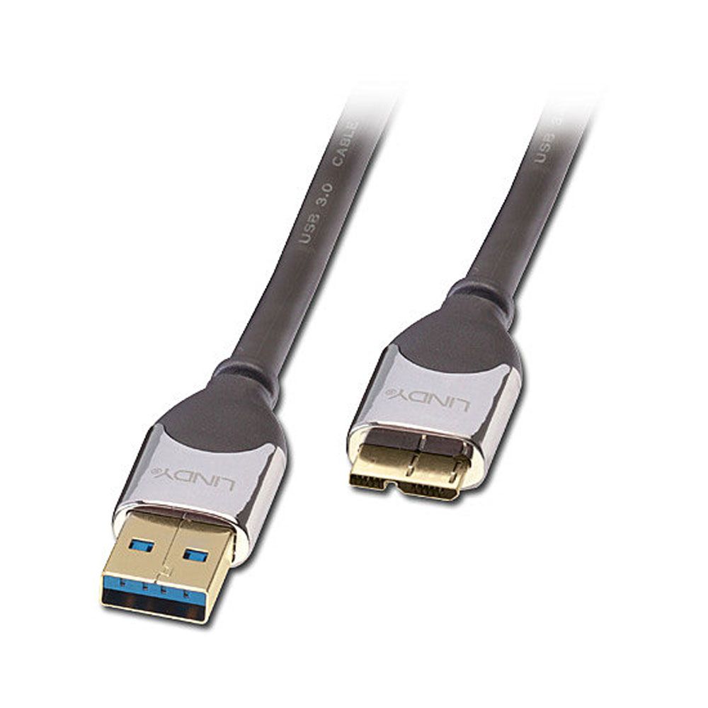 Lindy Cromo Line 2m USB3.0 Type-A Male to Micro-B Male Cable (41619 ...