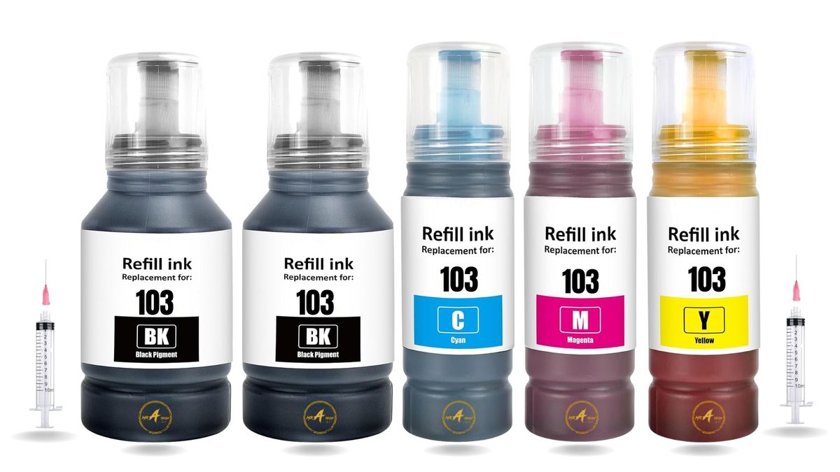 Ink Bottles Compatible with Epson EcoTank BK-103,M-103,C-103,Y-103 SET X 5 | Shop Today. Get it ...