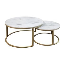 2 Piece Modern Round Nesting Coffee Table Set | Shop Today. Get it ...