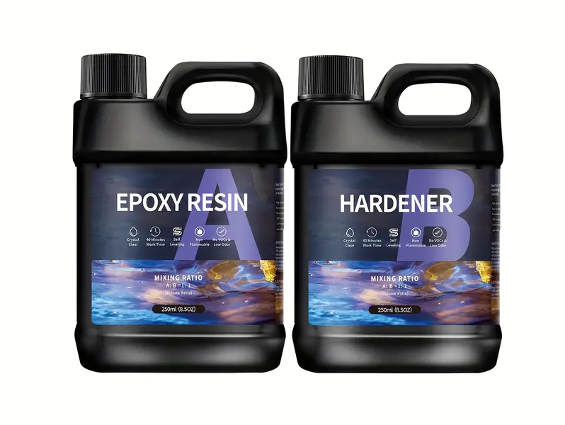 2-Pack Large Capacity Epoxy Resin Kit - Jewelry Casting Supplies 250ML ...