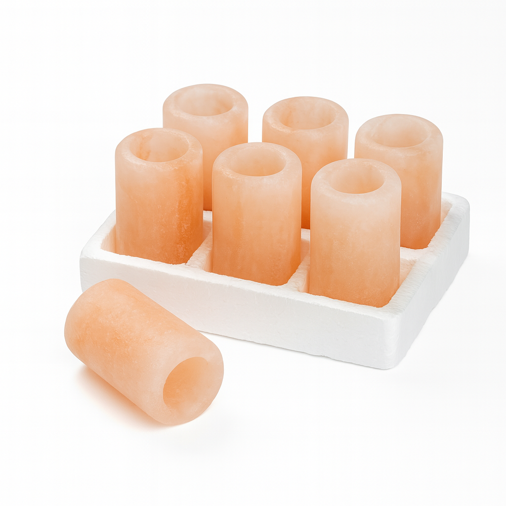 Himalayan Salt Tequila Shot Glasses (Set of 6) - Natural Pink Salt Cups ...