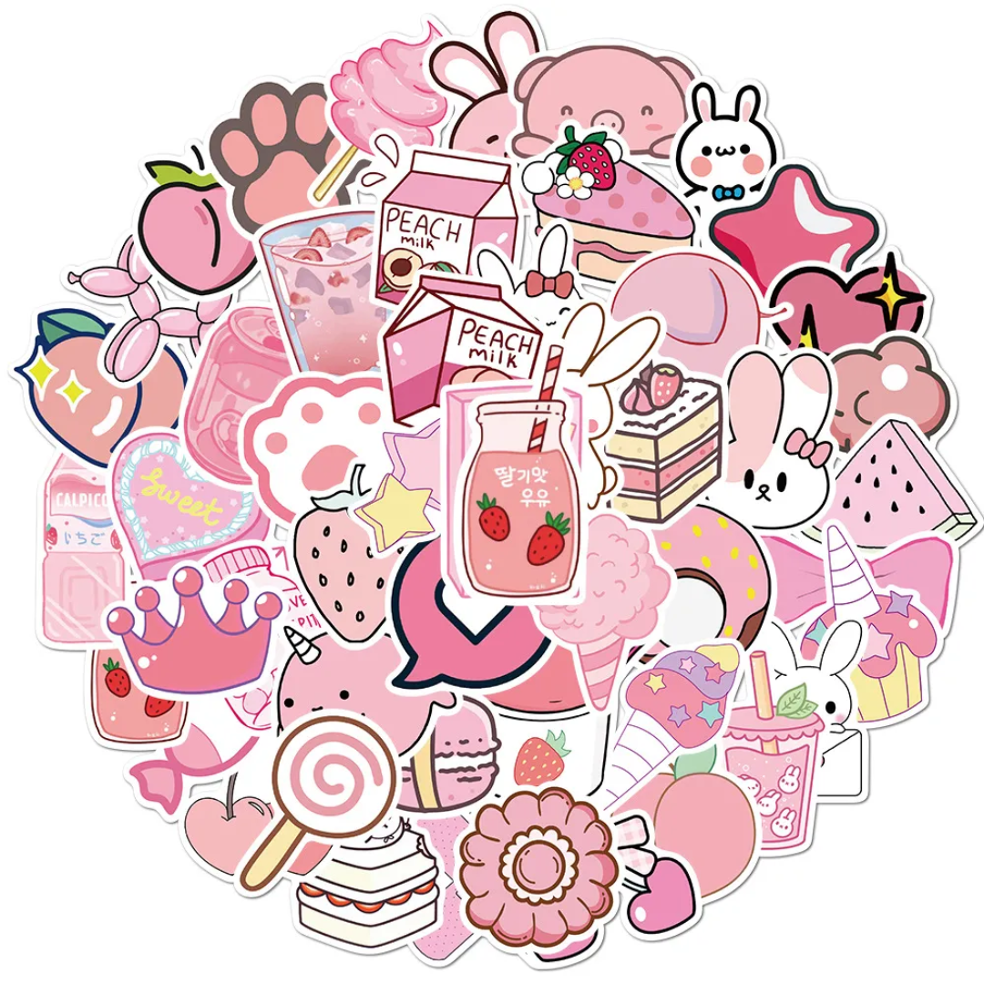 Custom Cute Pink Sticker Mix -50 Piece | Shop Today. Get it Tomorrow ...