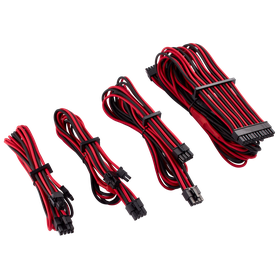Corsair Premium Individually Sleeved PSU Cables Kit Gen 4 – Red/Black ...