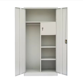 2-Doors 5 Shelves Steel Office File Cabinet With Closet Wardrobe TGD-2 ...
