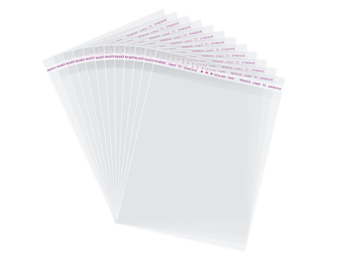 Self Adhesive Clear Plastic Poly Bags - Resealable Packaging (100pcs ...