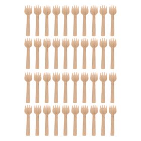 Regent Disposable Bamboo Mini Cocktail Forks 110mm 2 Pack 40 Piece ...