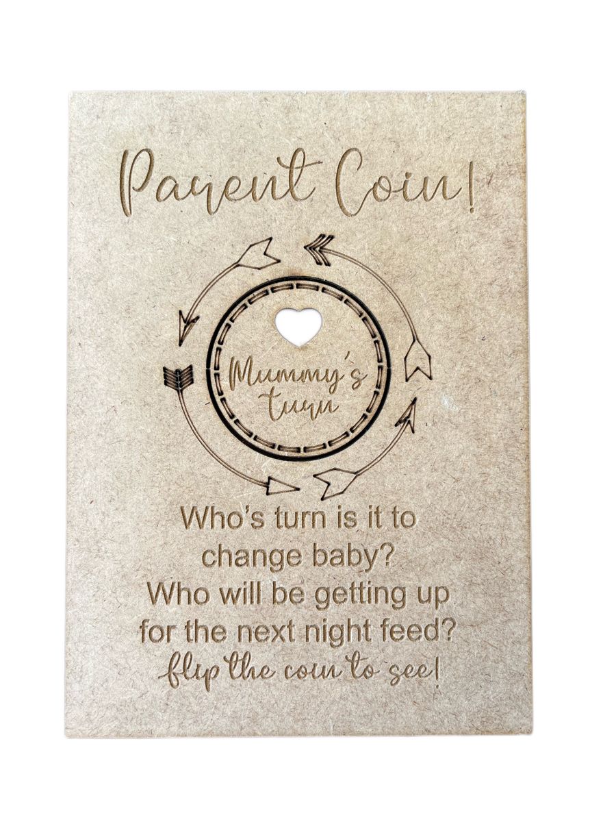 Parent Coin Decision Maker Card for New Parents Gift Baby Shower Joke ...