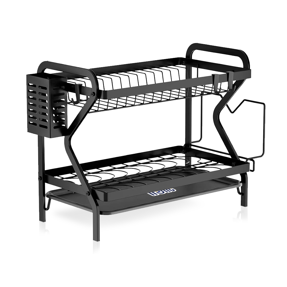 Double Layer Kitchen Dish Drying Rack Draining Rack Anti-Rust ...